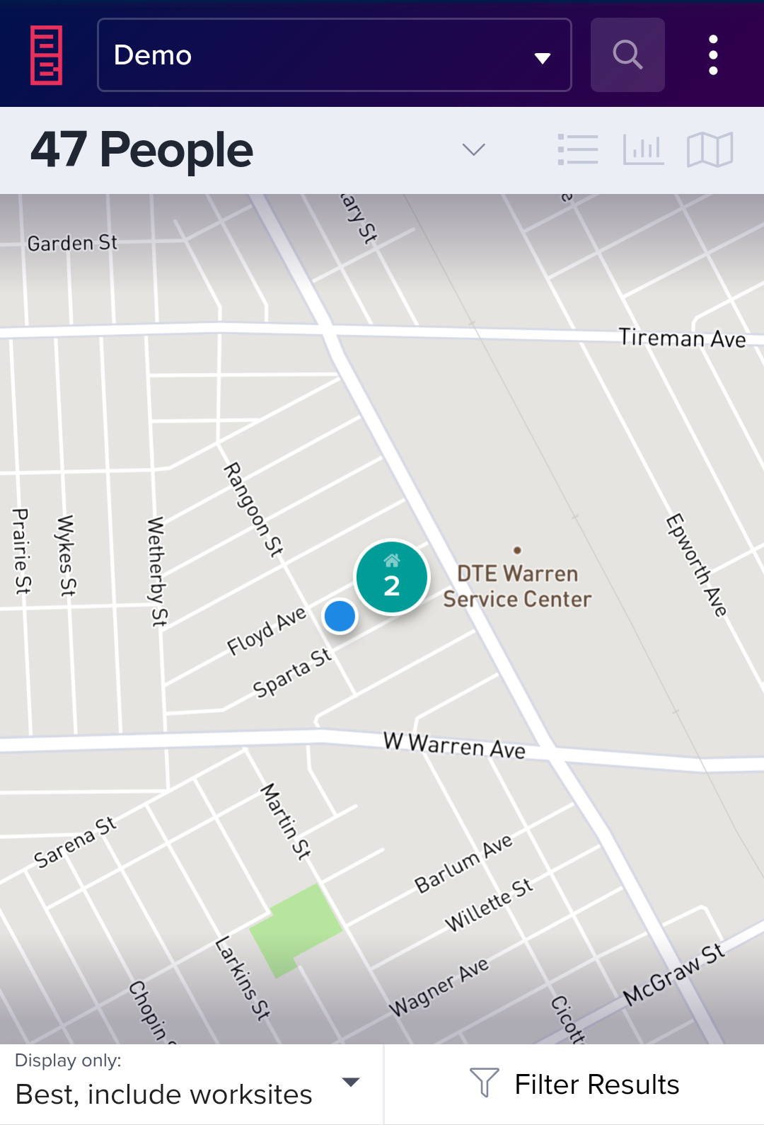 Wall Chart: Map View – Action Builder