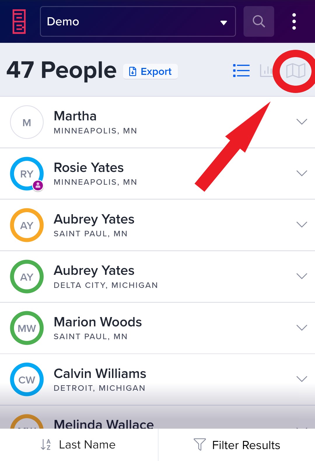 Wall Chart: Map View – Action Builder