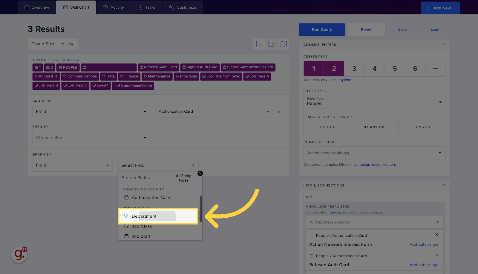 Using Field Responses for Enhanced Wall Chart Visualization – Action Builder
