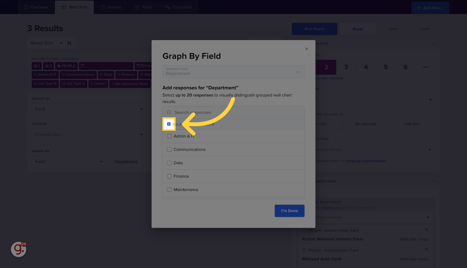 Using Field Responses for Enhanced Wall Chart Visualization – Action Builder
