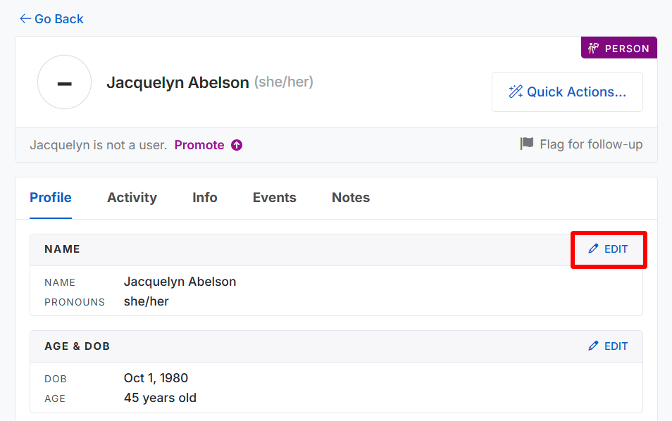 Managing Entity Names – Action Builder